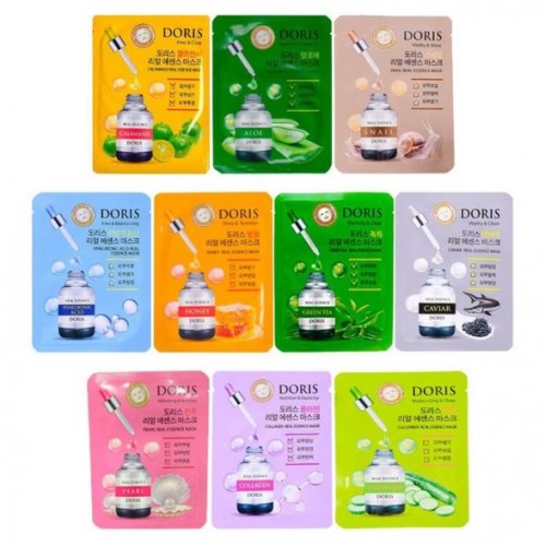 Купить Маска тканевая с натуральными экстрактами Jigott Doris Real ...